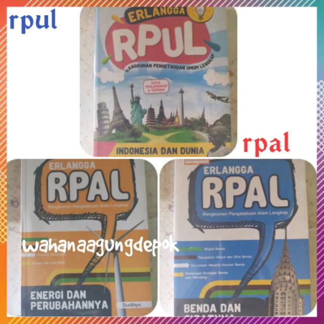 Jual Satu paket buku Erlangga RPUL indonesia dan dunia, RPAL energi dan ...
