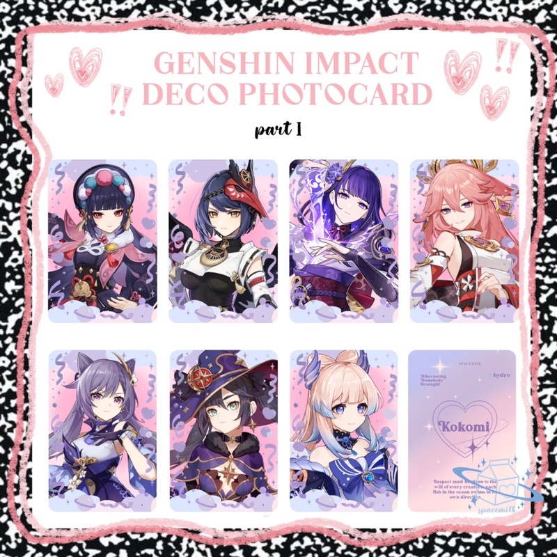 Jual [read desc!] Genshin Impact Deco Photocard - part 1 (kokomi, yae miko, raiden, keqing, mona ...