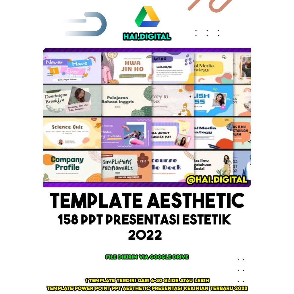 Jual 158 Template Powerpoint Aesthetic Format PPT Presentasi Estetik ...