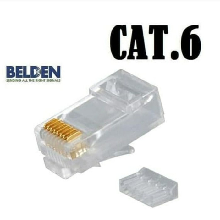 Jual Connector LAN RJ45 Cat 6 UTP Tipe AP700008 Isi 50 Pcs Merk Belden | Shopee Indonesia