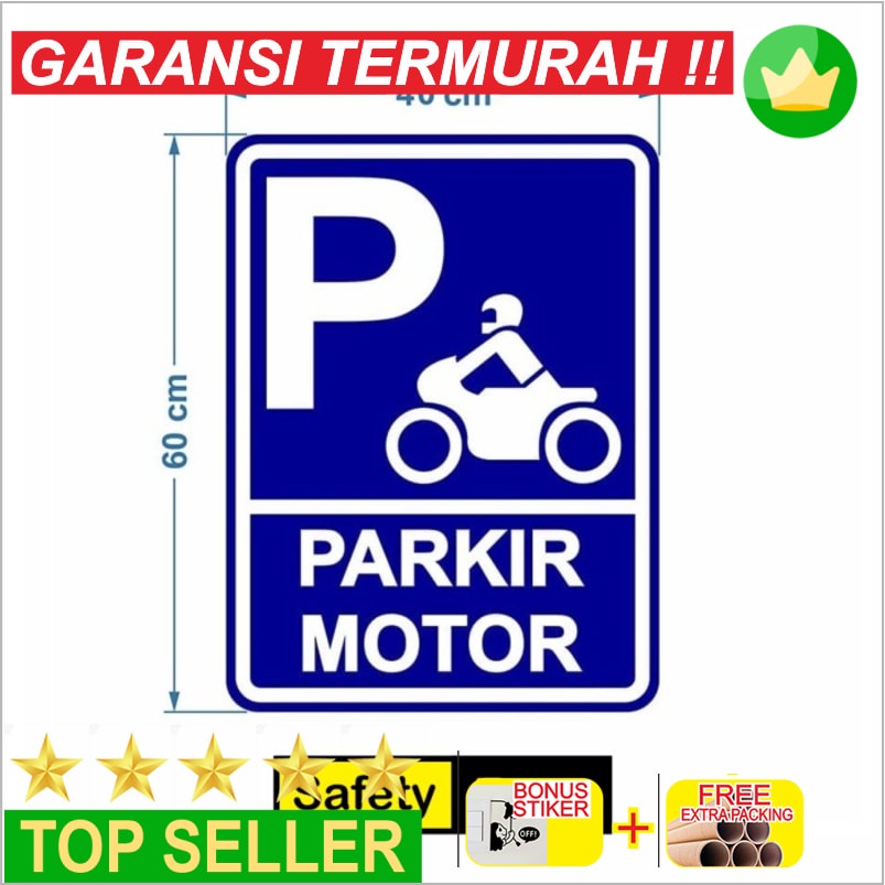 Jual Grosir Rambu Sign Parkir Motor 40cm x 60cm Plat Elegan | Shopee ...