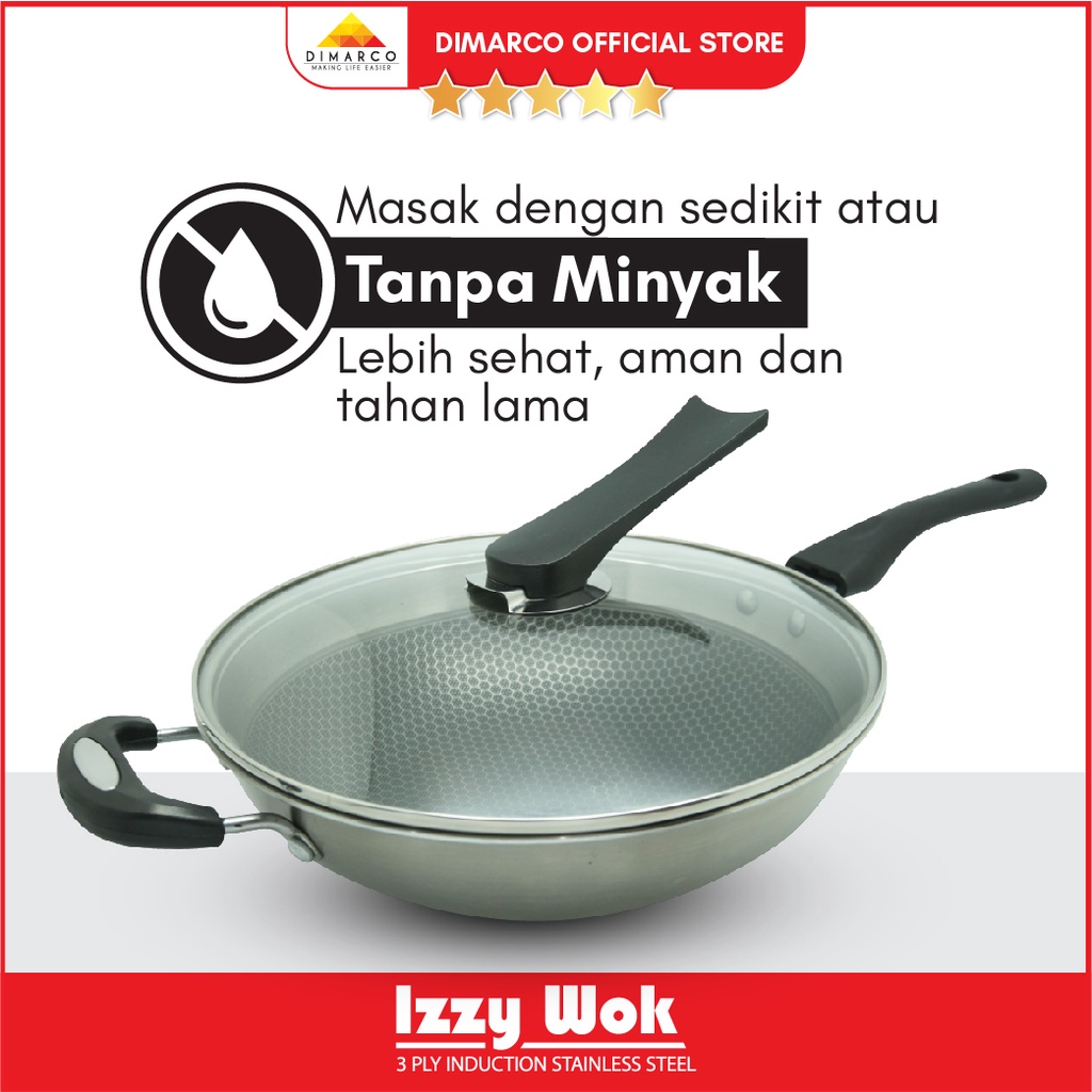 Jual IZZY WOK - Wajan Anti Lengket Alat Penggorengan Tanpa Minyak ...
