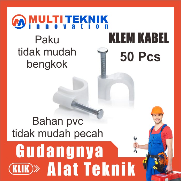 Jual Klem Kabel Tempel Listrik Paku Klem Kabel Clamp Cable Listrik ...