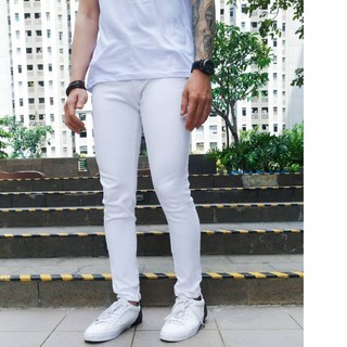 Celana Jeans Putih Skinny Stretch Pria - Celana jeans pria putih ...