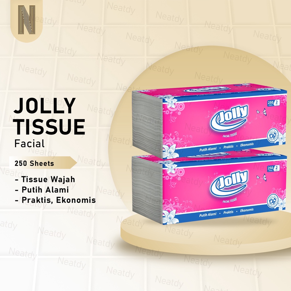 Jual Tisu Tissue JOLLY Facial tissue 250 lembar 2ply | Shopee Indonesia