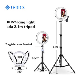 Jual 【Termurah paket komplit 】INBEX 210CM Tripod+26cm LED Ring Light ...