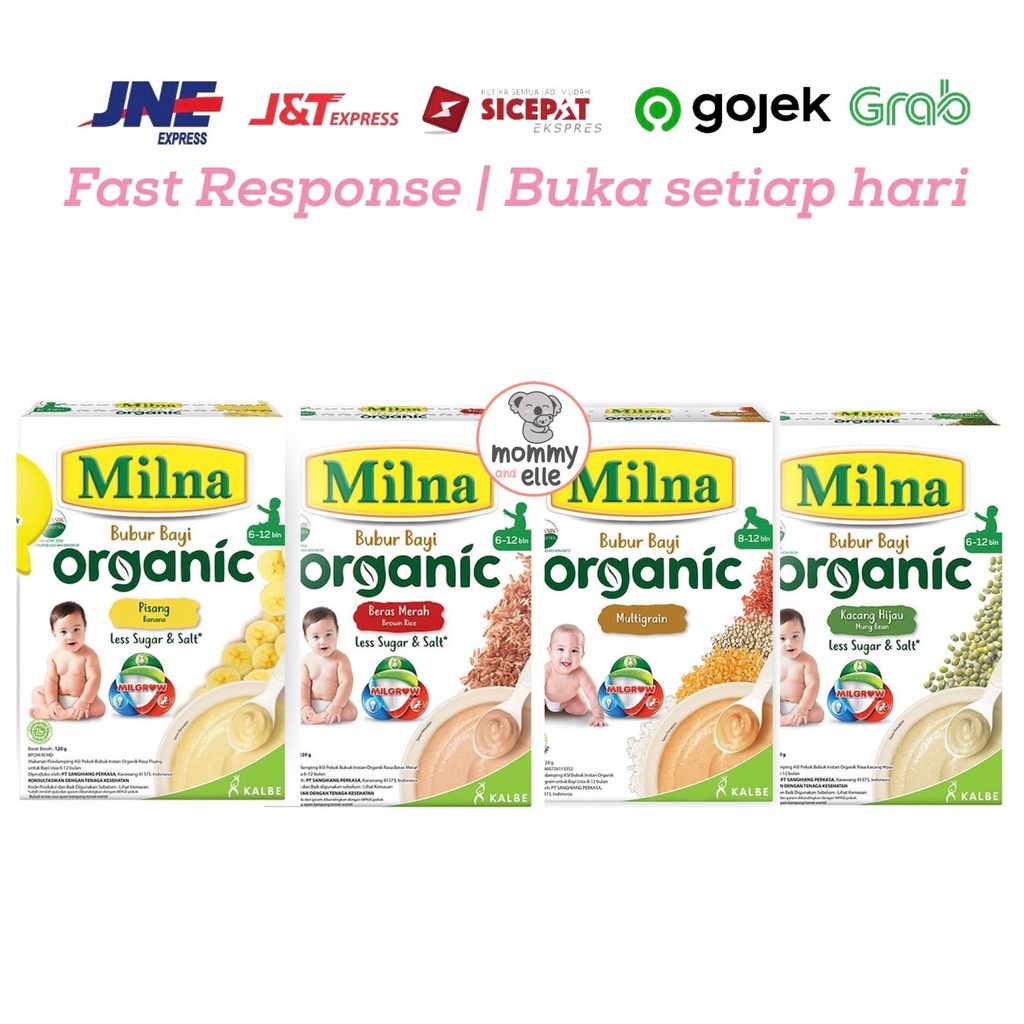 Jual Milna Bubur Bayi Organic 6-12 bulan 120gram | Shopee Indonesia