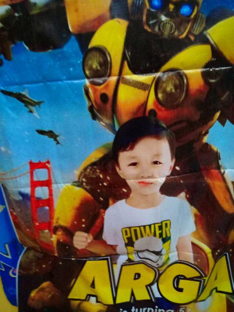 Spanduk / Banner / Backdrop Ulang Tahun Custom Tema Transformer ...