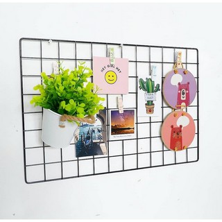 Jual HIJANG 52x35 Hiasan Dinding Wall Grid pajangan foto black grid ...