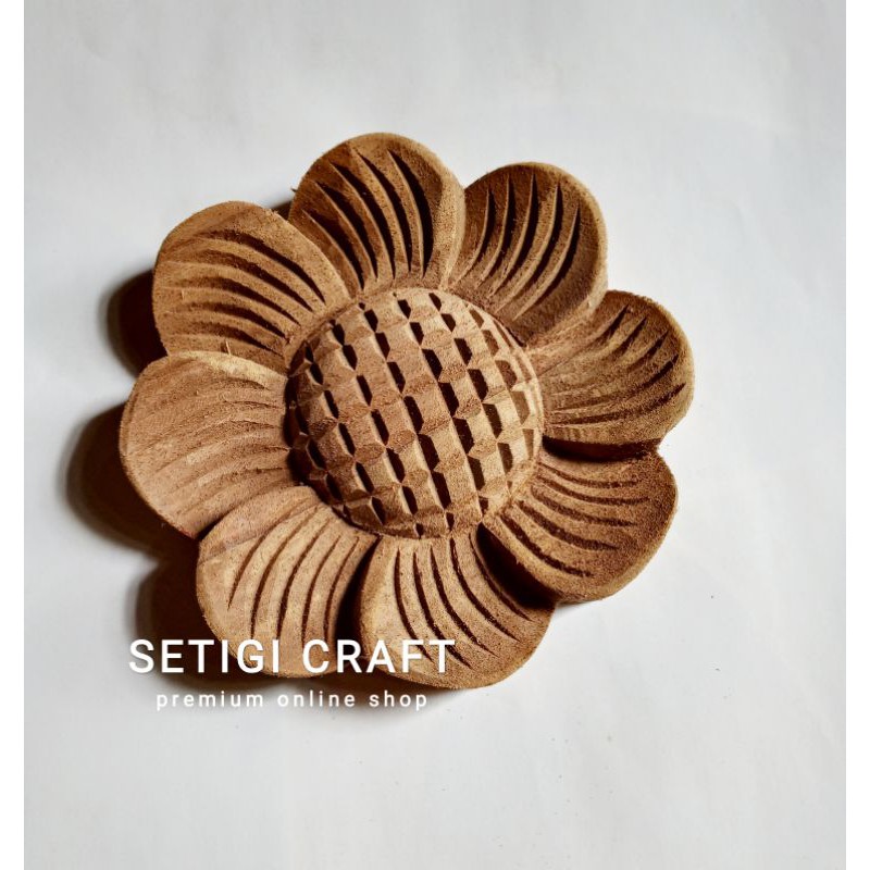 Jual Ukiran Tempel Bunga Matahari Kayu Jati Penghias Mebel D 10 cm ...