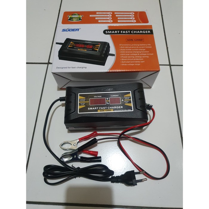 Jual Smart Fast Charger Aki 12V 6A SUOER SON-1206D Cas aki accu ...