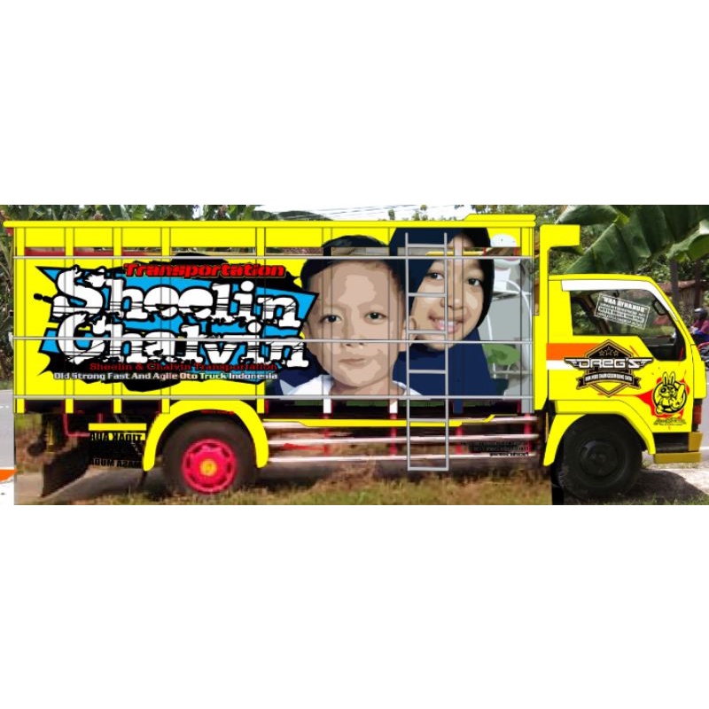 Jual stiker printing bak truk full body, desain suka-suka Indonesia ...