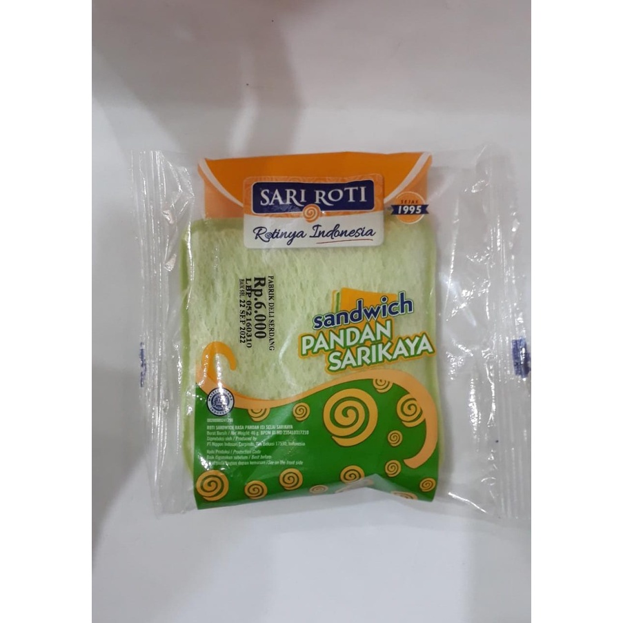 Jual SARI ROTI SANDWICH PANDAN SRIKAYA 46GR | Shopee Indonesia