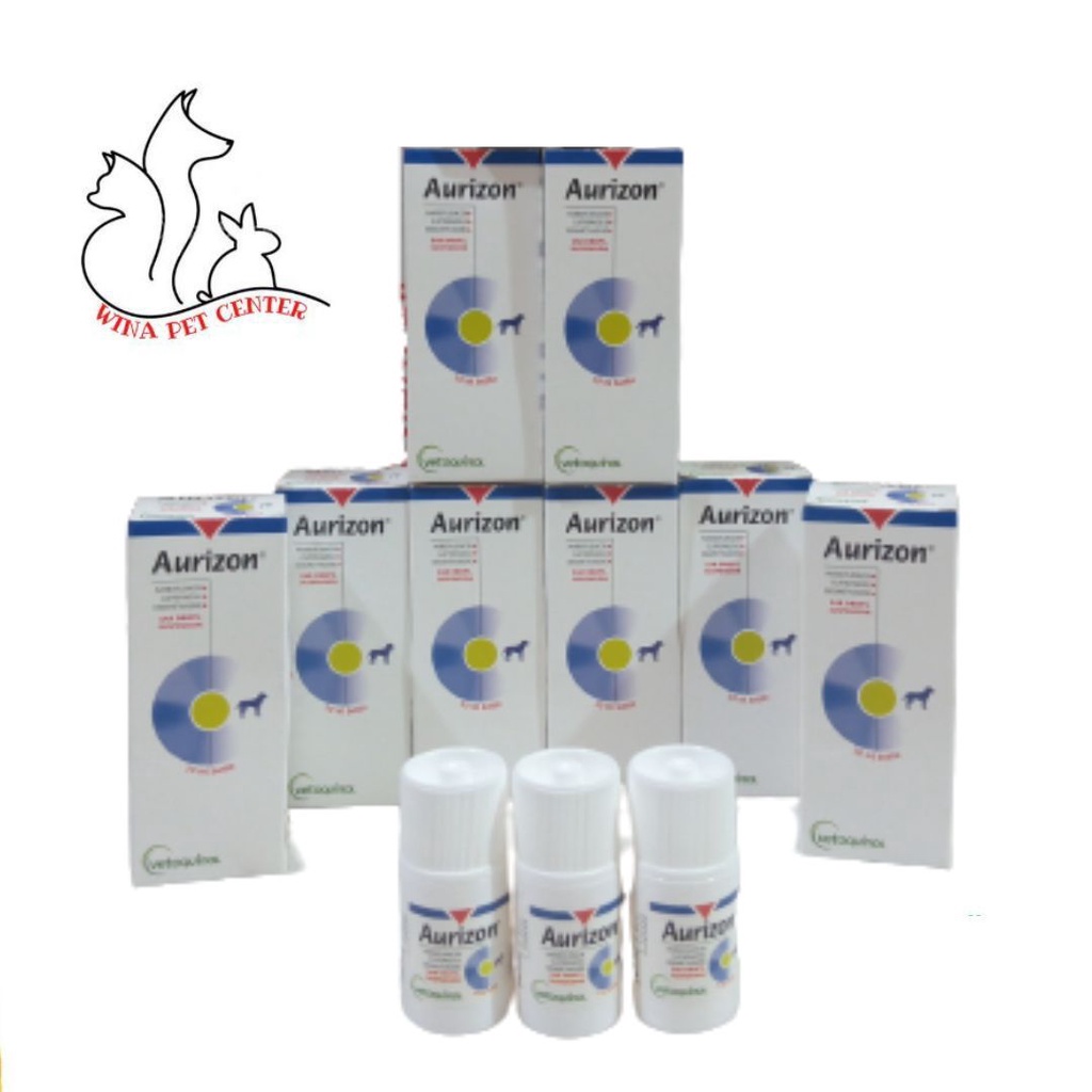 Jual aurizon obat tetes telinga antibiotik anjing 10ml infeksi ear drop ...