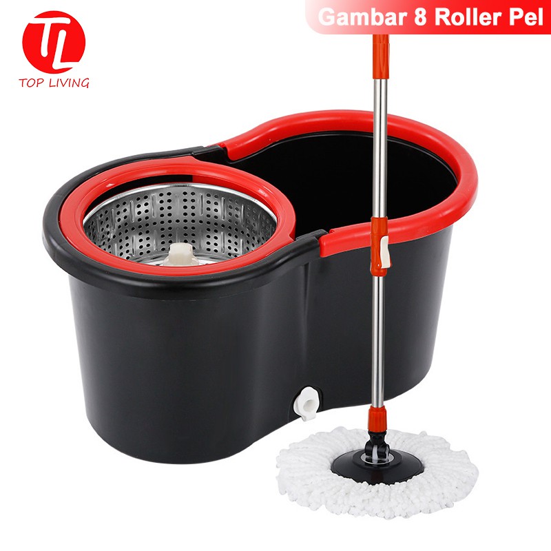 Top Living Alat Pel Lantai Mop Otomatis Praktis Kain Pel Putar 6L ...