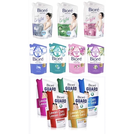 Jual BIORE Body Wash 450 / 800ml semua jenis BRIGHT GUARD Moisture ...