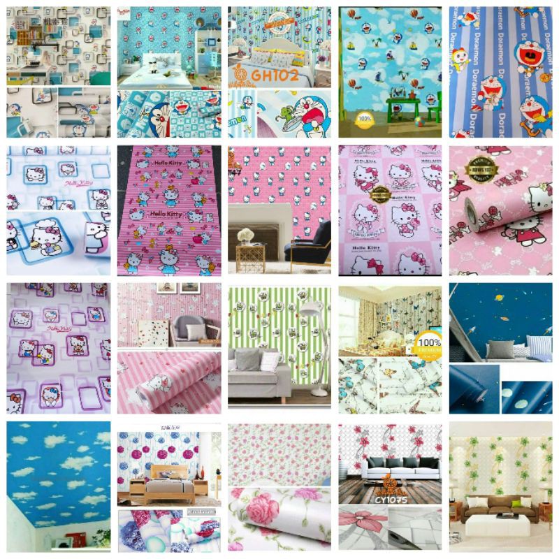 Jual WALLPAPER DINDING KARAKTER,WALLPAPER KEROPI,DORAEMON,HELLOKITY,AWAN,WALLPAPER MURAH ...