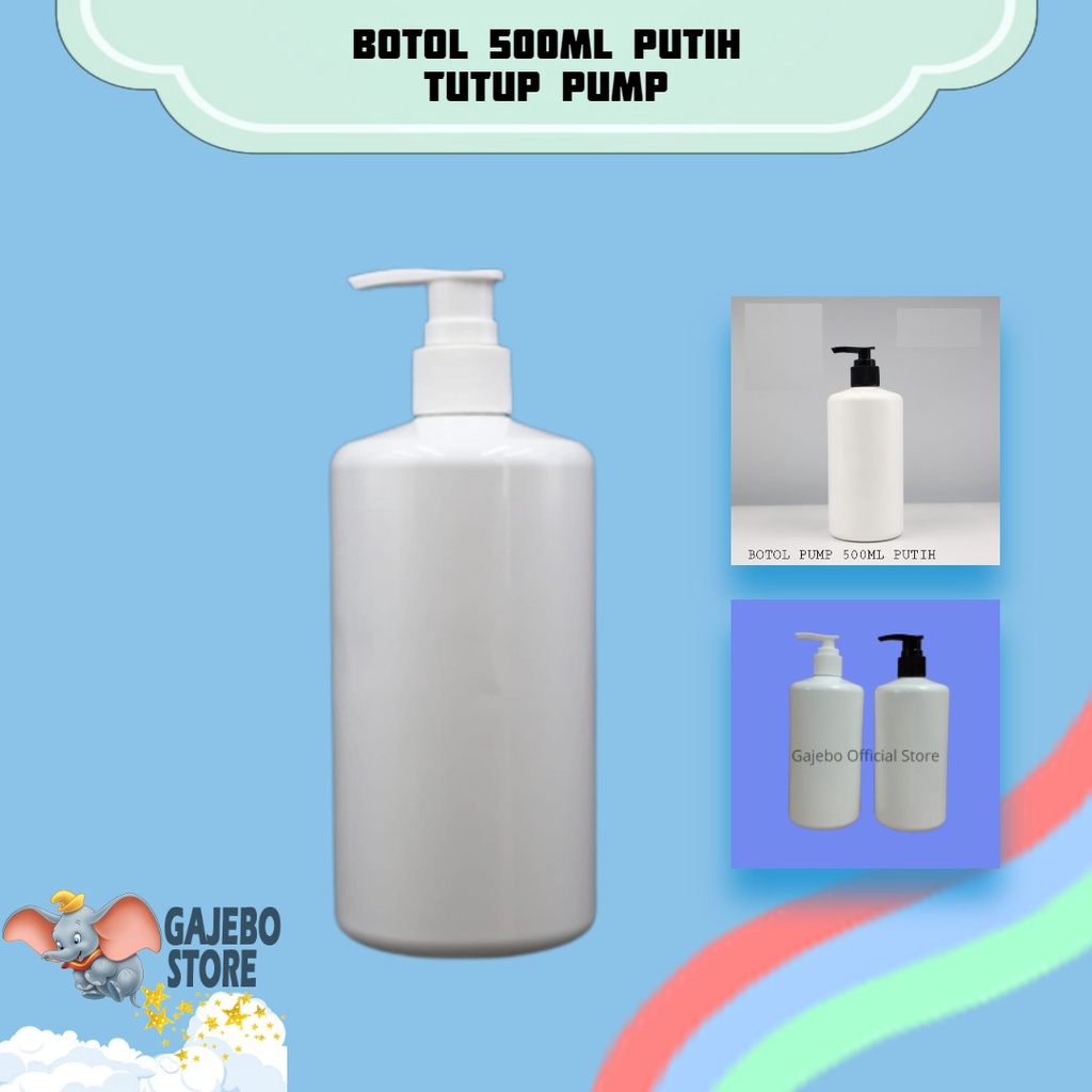 Jual BOTOL 500ML WHITE PET TUTUP PUMP / BOTOL PUMP 500ML PUTIH TUTUP PUMP N28 BOTOL HANDSOAP ...