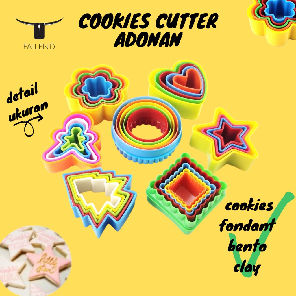 Jual Cookie cutter Pemotong adonan kue fondant bento aneka bentuk ...