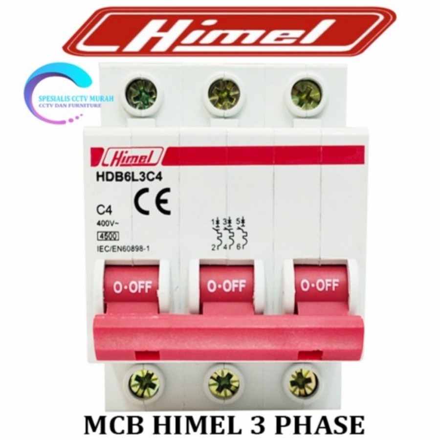 Jual MCB 3 Phase 6A / 10A / 16A / 20A / 25A / 32A / 40A HIMEL (Standar SNI) | Shopee Indonesia