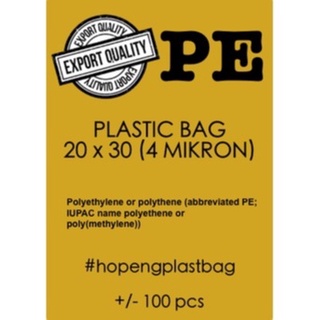 Jual 20 X 30 KANTONG PLASTIK PE (TANPA PLONG) UNTUK KEBUTUHAN PACKING ...