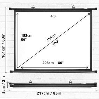 Jual screen projector wall dinding LAYAR PROYEKTOR 100 inch 2 X 1,5M ...