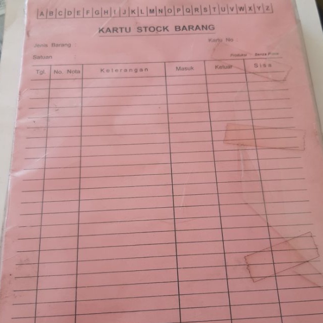 Jual kartu stock barang kwarto / kartu stock barang 1/2 folio / kartu ...
