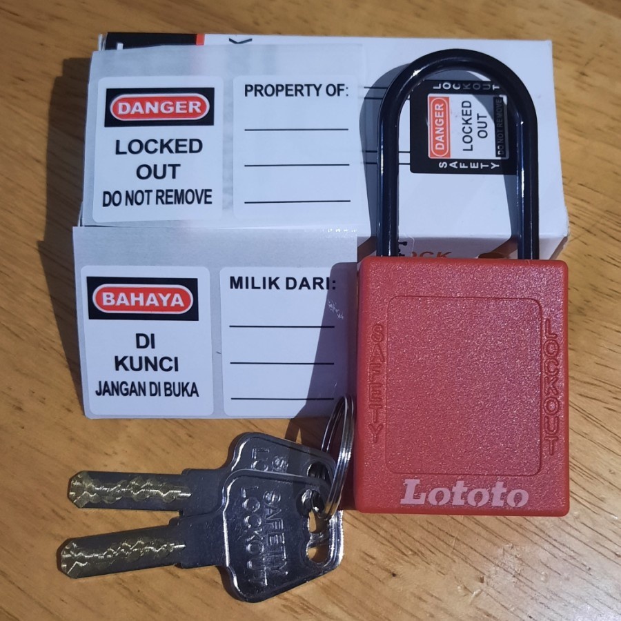 Jual LOTOTO LS32 Merah Gembok Safety Loto Padlock Safety Lockout Tagout ...