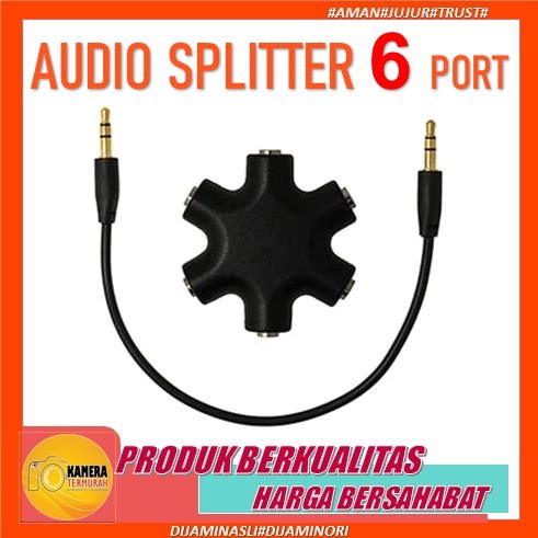 Jual Audio Splitter 6 Port Female 5 in 1 Input Output (Audio) | Shopee ...
