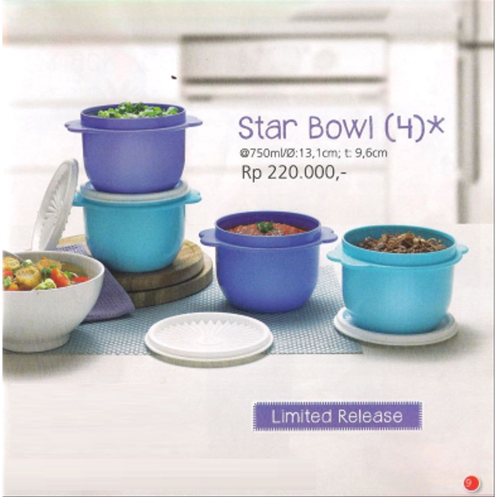 Jual tupperware star bowl biru ungu isi 4 - wadah lauk berkuah sayur ...