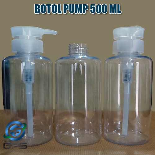Jual BOTOL PUMP PLASTIK PET TEBAL TRANSPARAN KAPASITAS 500 ML. Indonesia|Shopee Indonesia