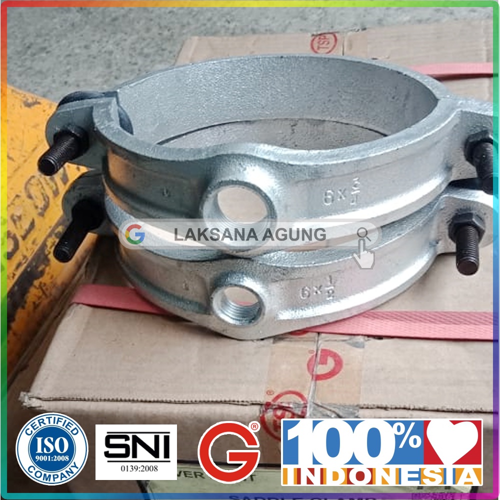 Jual Clamp Saddle Besi 4 X 1 inch Galvanis | klem sadel Galvanis 4 X 1" G Brand | Shopee Indonesia
