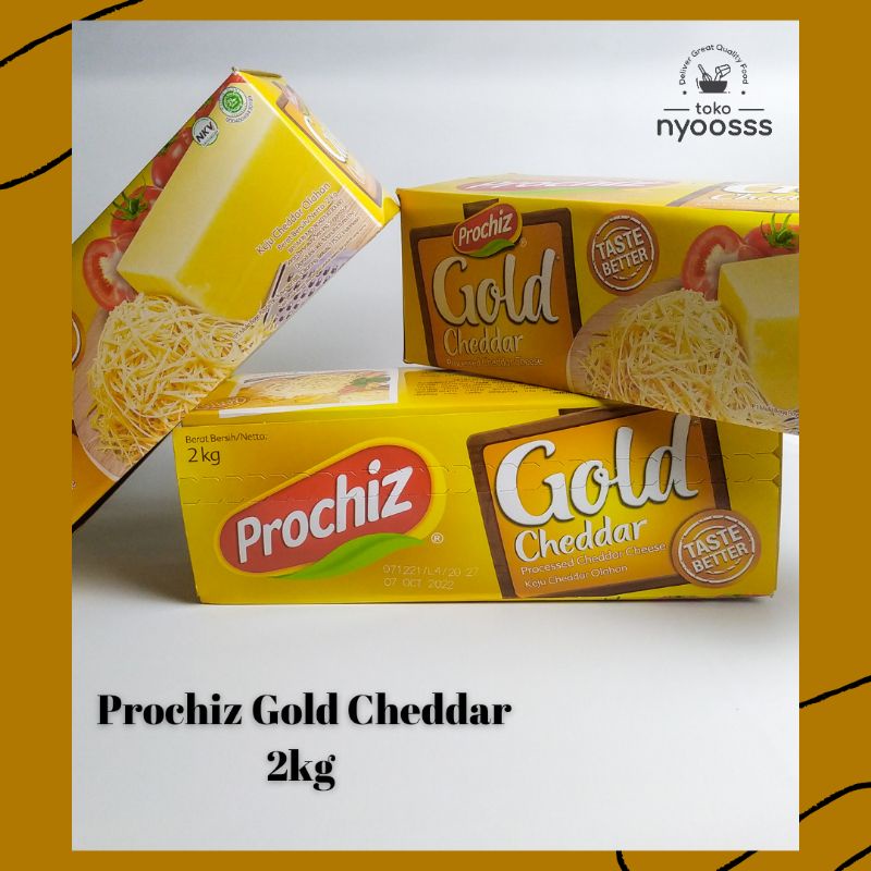 Jual Prochiz Gold Keju Cheddar 2kg / Cheddar Cheese Blok 2kg Indonesia ...