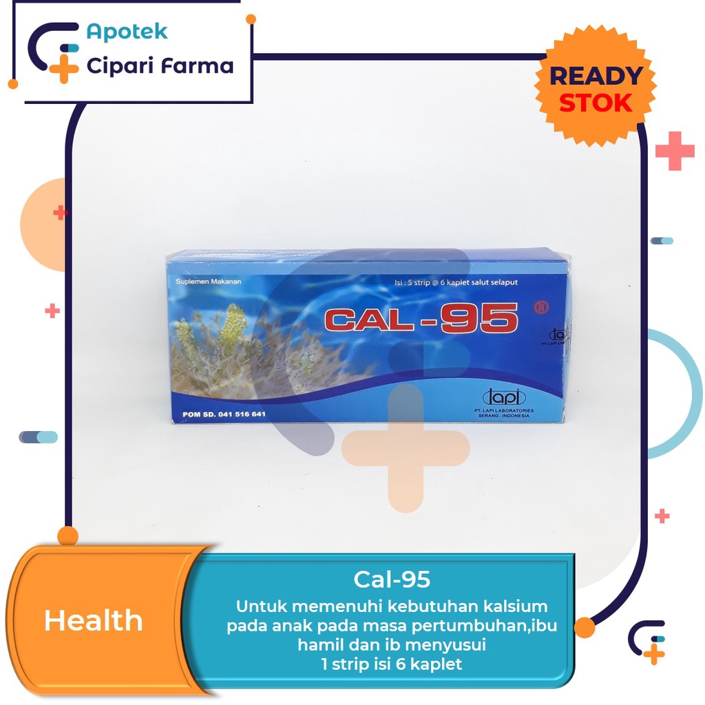 Jual Cal 95 Suplemen Multivitamin Kesehatan Tulang | Osteoporosis isi 6 ...