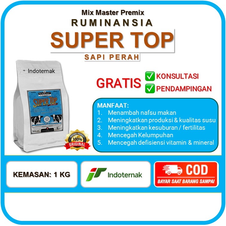 Jual Mix Master Premix Super Top Sapi Perah - Suplemen Pakan Untuk Sapi ...