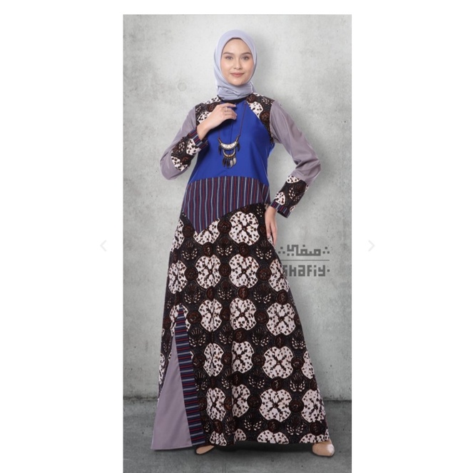 Jual Baju Gamis Batik Etnik Shafiy GBL Glauca Tenun Lurik Kombinasi ...