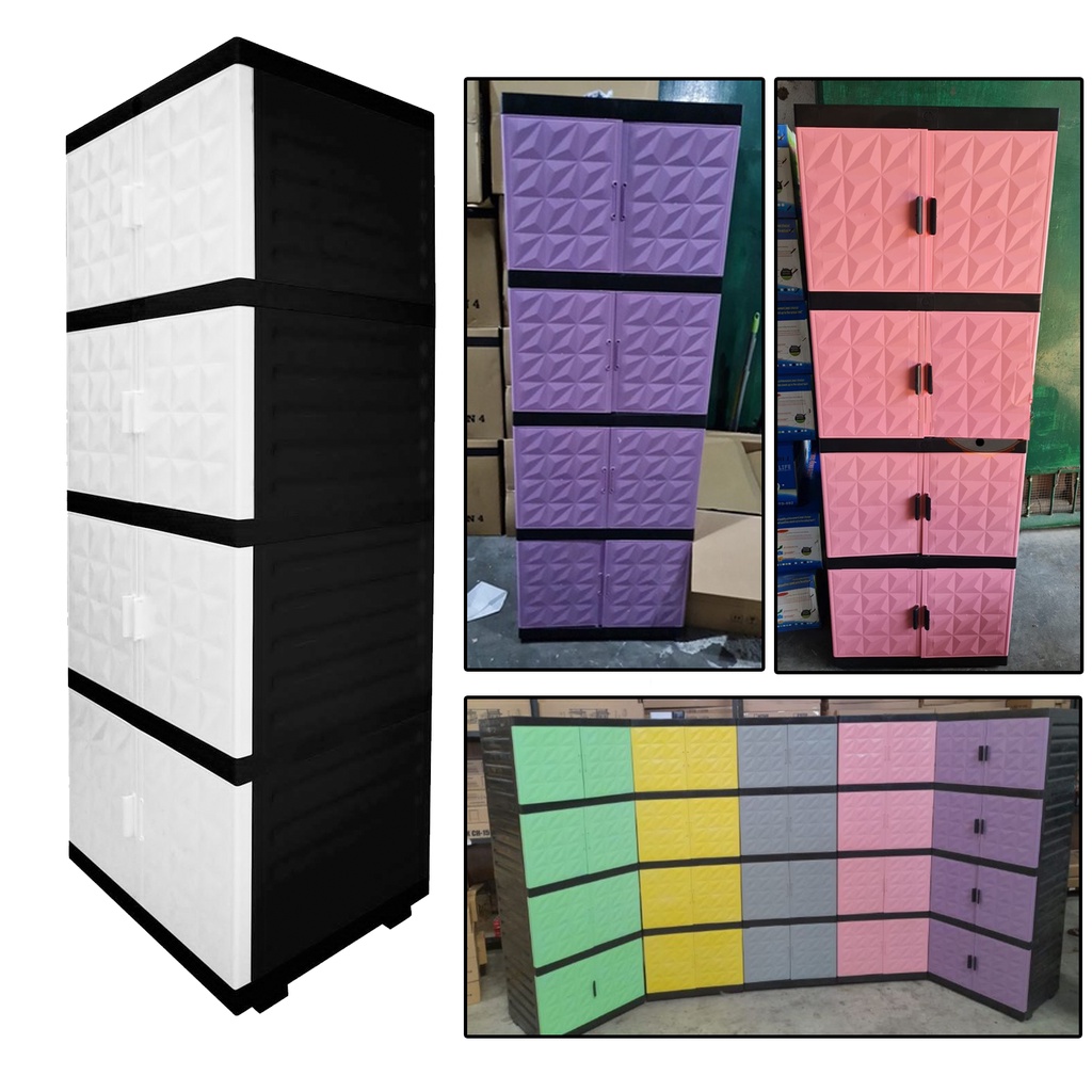 Jual Lemari Plastik Rak Baju Pakaian 4 Susun Serbaguna | Shopee Indonesia