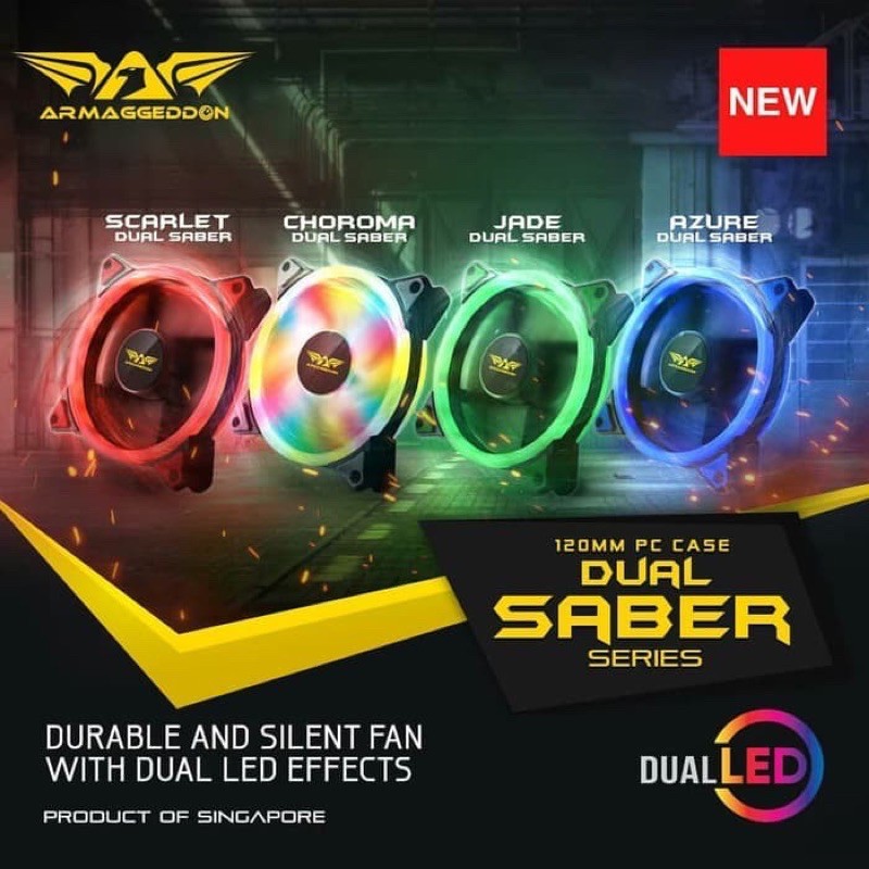 Jual Cooling Fan PC Armageddon Azure Dual Saber For Gaming PC Case ...