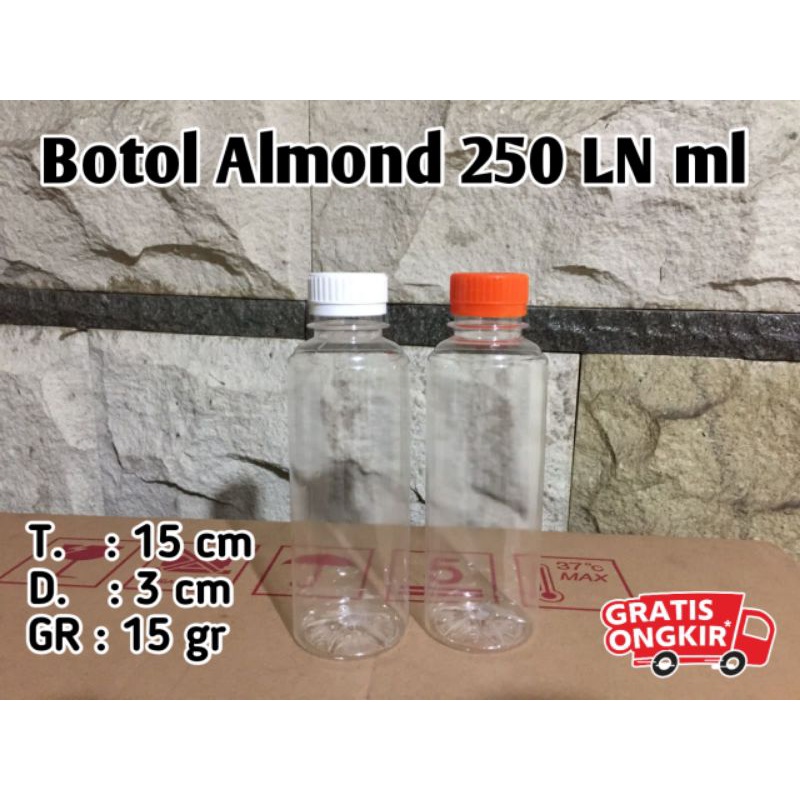 Jual Botol almond 250 ml // botol minuman // botol plastik LN | Shopee ...