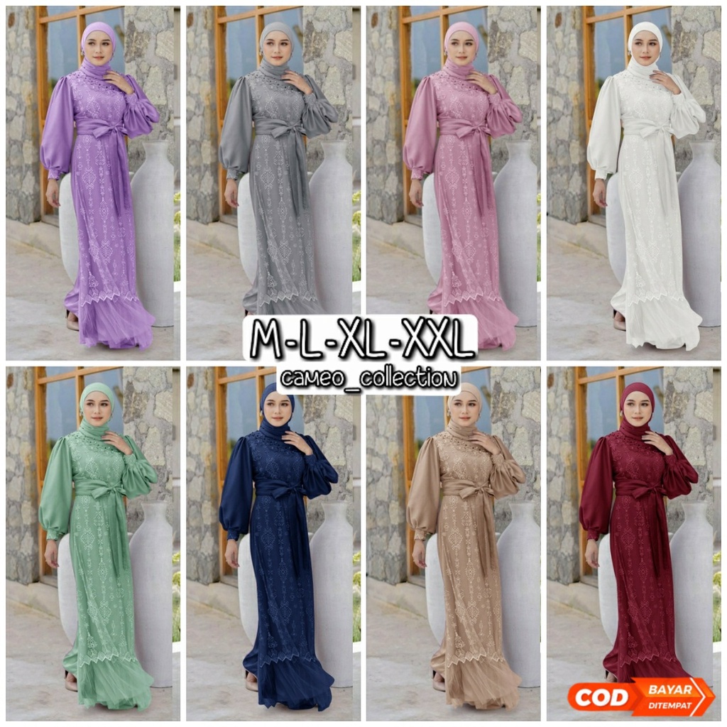 Jual ( COD ) MAXI ROSSA GAMIS BORDIR TILE SERAGAM UNDANGAN PERNIKAHAN ...