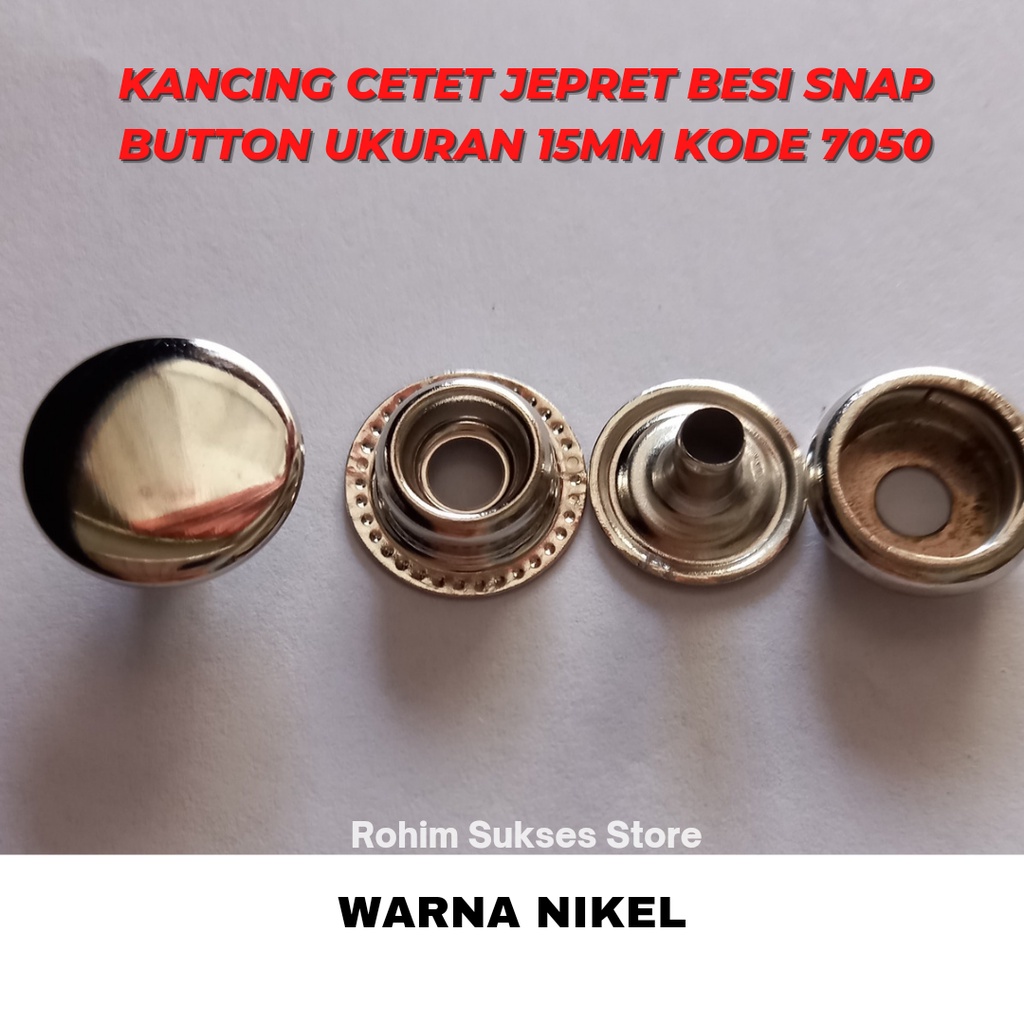 Jual Kancing Cetet Jepret Knop Snap Button Besi 7050 15mm GROSSAN ...