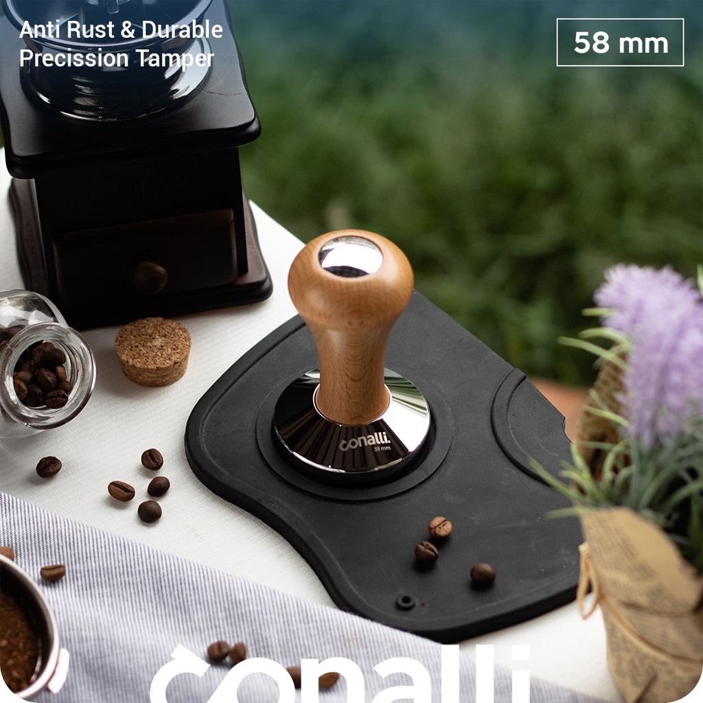 Jual Tamper Kopi 58mm - Conalli Wooden Coffee Tamper 58 mm Barista ...