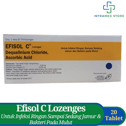 Jual Efisol C Lozenges Box isi 20 Tablet - Obat Antiseptik Mulut ...