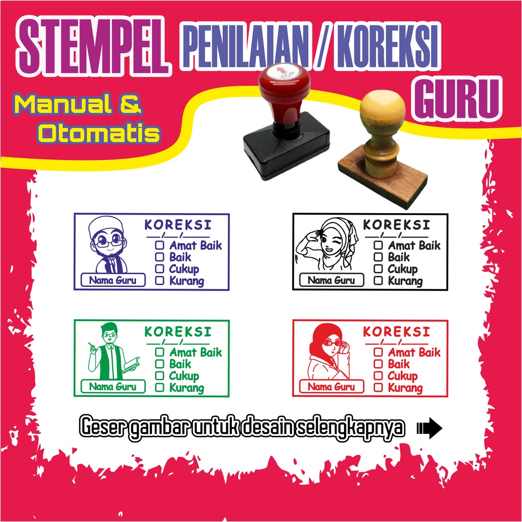 Jual Stempel Penilaian / Koreksi dari Guru - 30 mm x 60 mm | Shopee ...