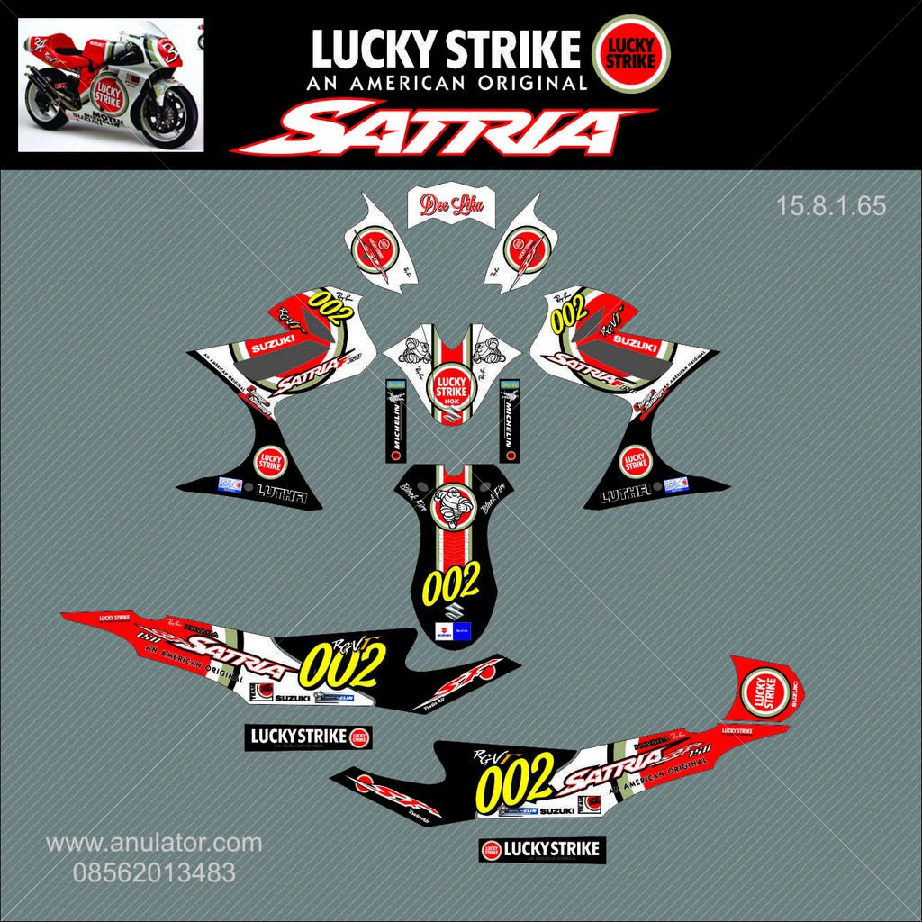 Jual Sticker striping motor stiker SUZUKI SATRIA FU LUCKY STRIKE SPEC B ...