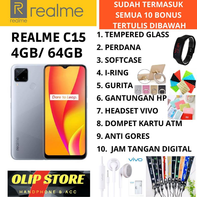 Jual REALME C15 4/64 RAM 4GB ROM 64GB GARANSI RESMI | Shopee Indonesia