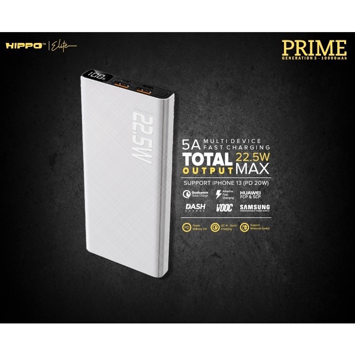 Jual Hippo Powerbank ELITE PRIME Gen 3 10000mah - Quick Charging 5A ...