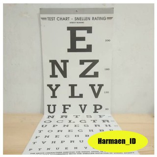 Jual SNELLEN CHART/ SNELEN CHART TES MATA RABUN/ TES RABUN MATA ...