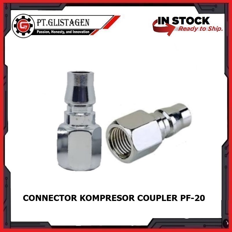 Jual Quick Coupler PF 20 Sambungan Selang Kompresor Recoil Cuk Kopler ...