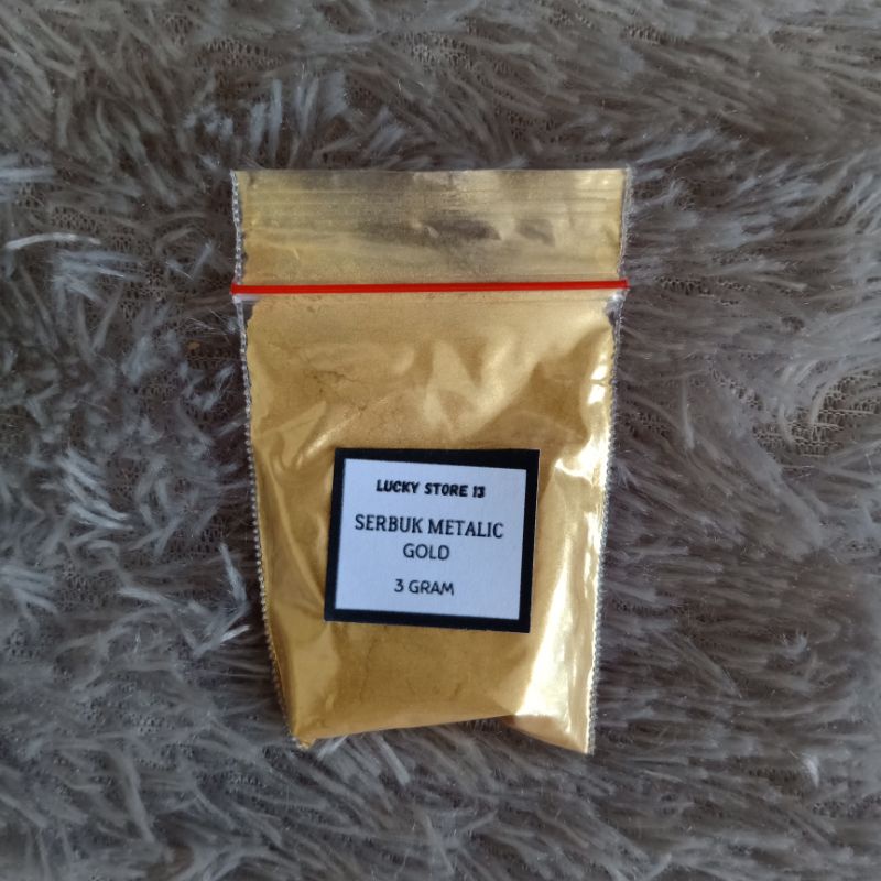 Jual SERBUK GOLD 3 gr 3gr Emas Bubuk Halus Metalik Glitter Powder ...